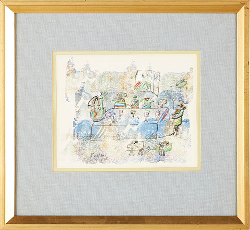 MADELEINE PYK. "Festen", Akvarell, sekelskiftet 19/2000-tal, Signerad M ...