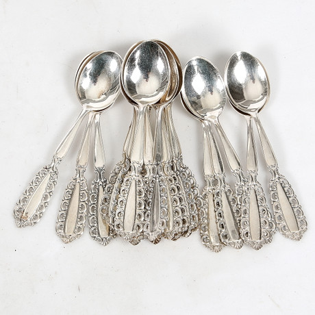 SPOONS, 20 pcs, silver, GAB, 1970s. Silver & Metals - Silver - Auctionet