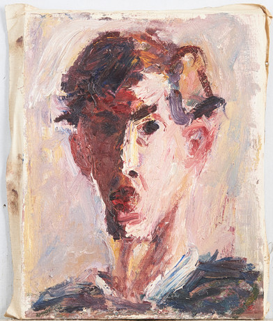 LARS NILSSON (FÖDD 1956). Självporträtt, olja på duk, osignerad. Konst ...