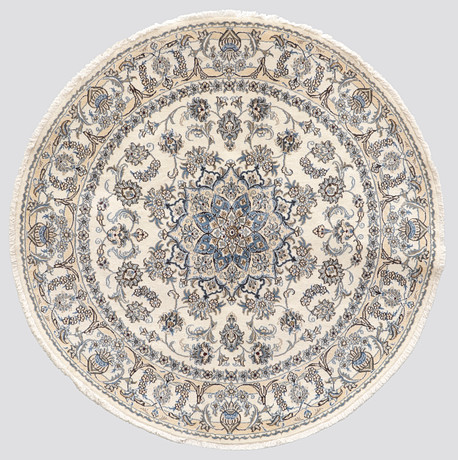 MATTA, persisk, nain, silkeinslag. 200 x 200 cm diameter. Mattor ...