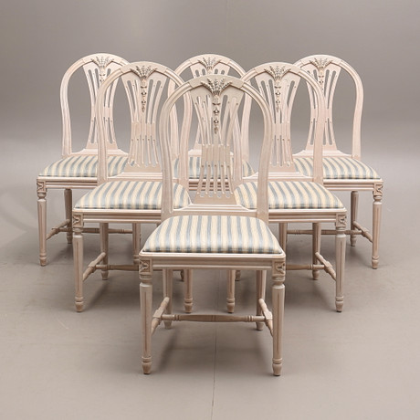 STOLAR, 6 st, "Axet", gustaviansk stil, 1900-tal. Möbler - Fåtöljer ...