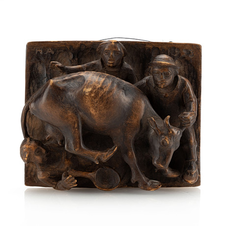 HANNES AUTERE (1888-1967). Bångstyrig ko, signerad samt daterad 1923 ...