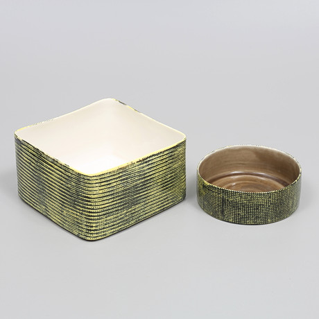 BOWL, 2 pcs, stoneware, Maria Pohl, signed. Ceramics & Porcelain ...