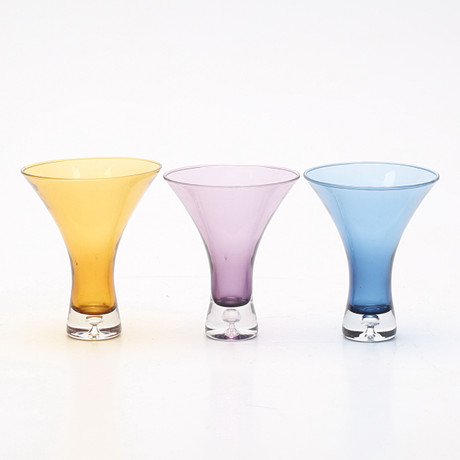 VASER, 3 st, glas, osignerade. Glas - Bruksglas - Auctionet