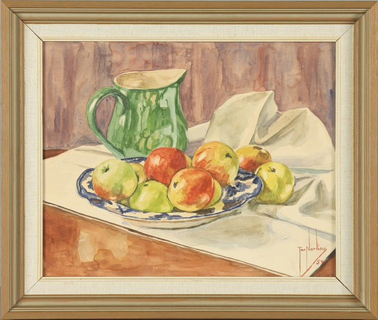 TOR NORLING. stilleben, akvarell. Konst - Måleri - Auctionet