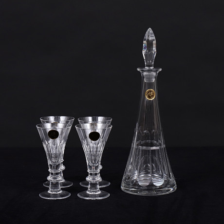 KARAFF & VINGLAS, 5 delar, Royal Scott Crystal, vinprovarhäfte från ...