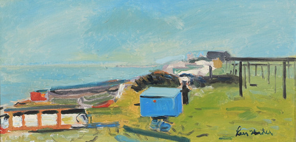 LARS HERDER. Kustparti, olja på duk, signerad. Konst - Måleri - Auctionet