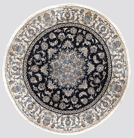 MATTA, persisk, nain, silkeinslag, rund modell. Ca 200 x 200 cm ...