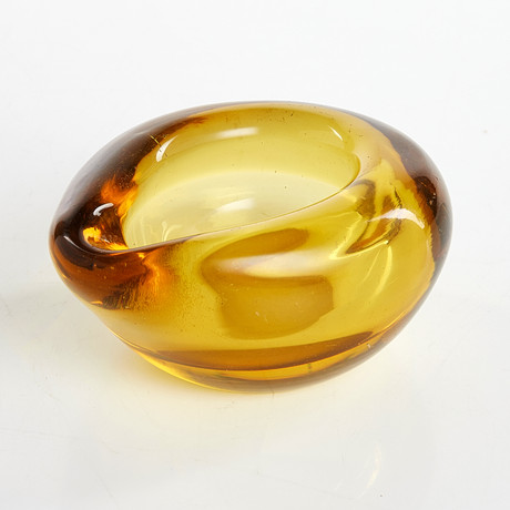 TAPIO WIRKKALA. Kulho, Iittala, Suomi, 1950-luku, keltaiseksi ...