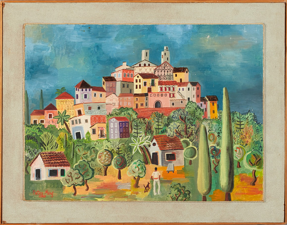 Peter Merz, Southern landscape, signed and dated Peter Merz 1967. Oil ...