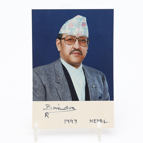 AUTOGRAPH. Birendra Bir Bikram Shah Dev (1945 - 2001). King of Nepal ...