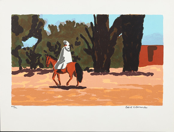 LARS NORRMAN. Rytter, farvelitografi nr. XVI/XL, sign. Kunst - Grafik ...