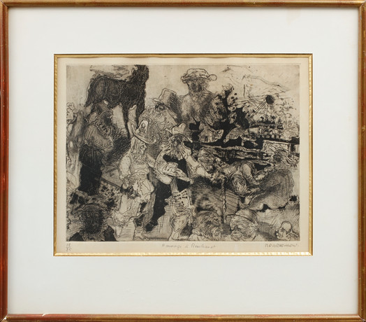 CLAUDE BOGRATCHEW. "Hommage a Rembrandt", etsning, signerad och ...