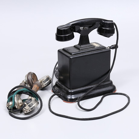 DESK PHONE, LM Ericsson, and extra headphones, first half of the 20th ...