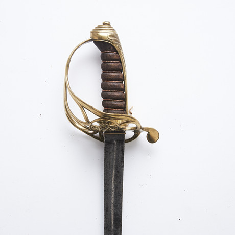 SABER, British, pattern 1845, for officers, brass mount with openwork ...