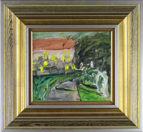 LARS HERDER. Oil on Board, "Landborgen Hälsingborg", signed. Art - Paintings - Auctionet