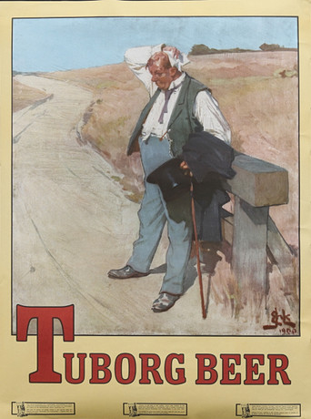 ERIK HENNINGSEN. Poster, The thirsty man - Tuborg beer, offset print ...