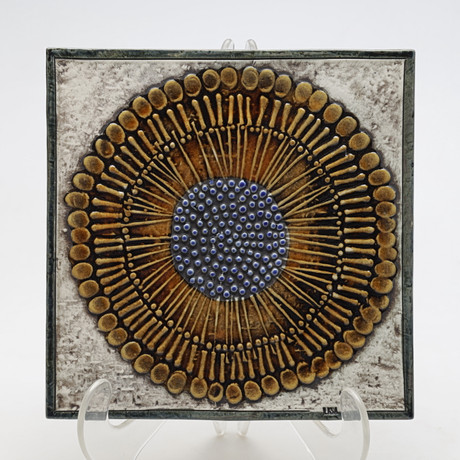 LISA LARSON. wall plaque, stoneware, "Sunflower", Gustavsberg. Art ...