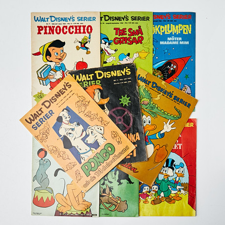WALT DISNEY'S SERIES, 9 pcs, incl. Pongo, Donald Duck and the Wheel ...