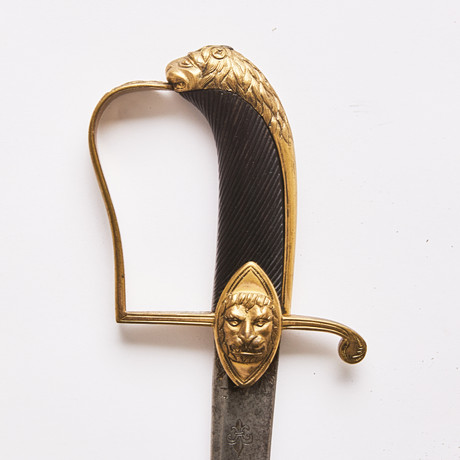 SABEL, dansk, 1800-tal, för kavalleriofficer, klinga med graverad dekor ...