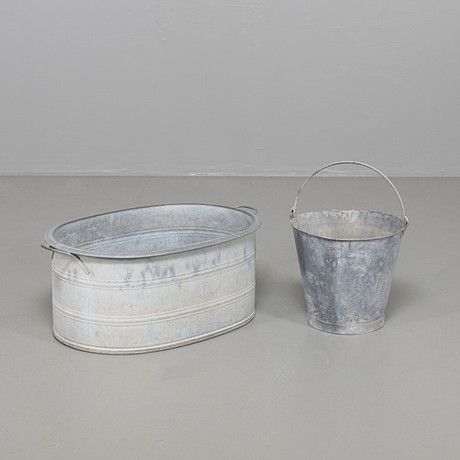 BALJA och HINK, zinkplåt, 1900-tal. Silver & Metall - Övriga ...