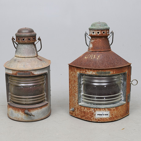 LANTERNOR, 2 pieces, "Type 500" stern and Port, B. Pedersen & Co ...