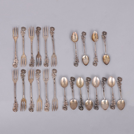 CUTLERY, 24 pieces, Silver, GEWE & EBIF. Silver & Metals - Silver ...