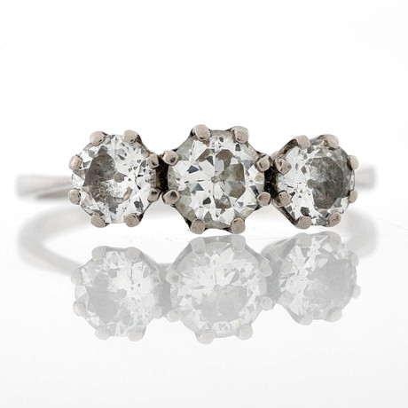 RING, platina, 3 diamanter 0.25-0.50 ct, 1930-tal. Smycken & Ädelstenar ...