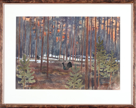 ROLF SMEDMAN. Árboles, acuarela sobre papel, firmada y fechada ...