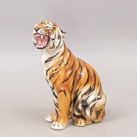 FLOOR FIGURE, tiger, porcelain. Ceramics & Porcelain - European - Auctionet