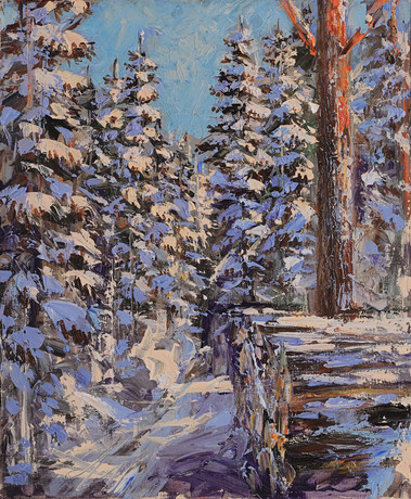 ALF JOHANSSON. Winter landscape, oil on canvas, monogram signed. Art ...