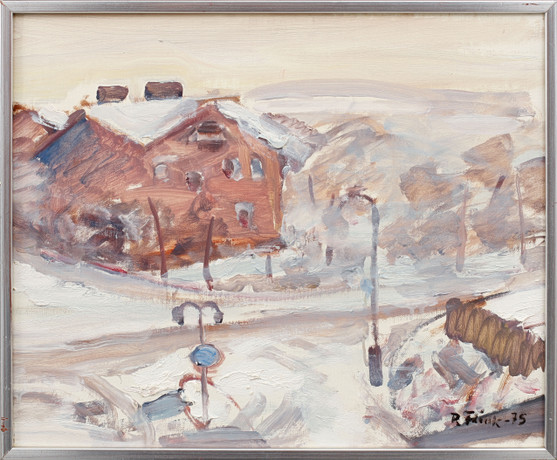 RUDOLF FLINK. Intersection. Oil on canvas, signed. Art - Paintings ...