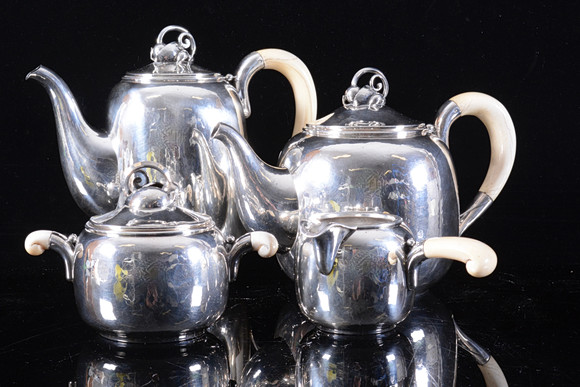 COFFEE AND TEA SET, sterling silver, Holger Orla Rasmussen, (1945-1956 ...