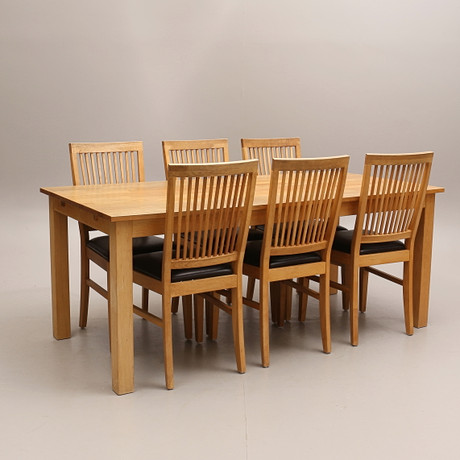 MATGRUPP, ek, 7 delar, 1900-talets senare del. Möbler - Matsalsmöbler ...