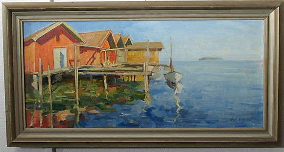 KNUT NORMAN. Oil on canvas, Archipelago motif, signed. Art - Paintings ...