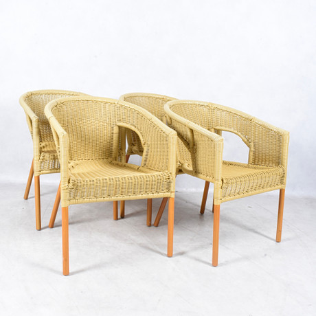 FRAME CHAIRS, 4 pieces, wrapped plastic/wood, modern manufacturing ...