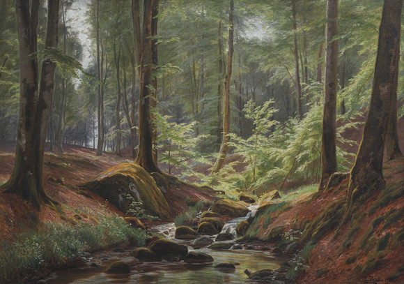 CHRISTIAN ZACHO, SKOGSBÄCK. Konst - Måleri - Auctionet