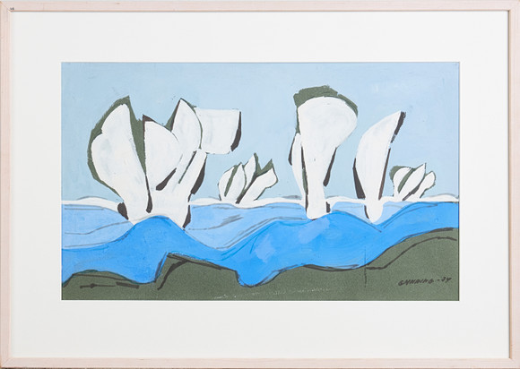 LARS GYNNING (1920-2003). komposition, gouache på papper, signerad och ...