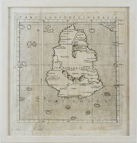 EARLY MAP OF SRI LANKA - Tabula Duodecima Dasia, Ptolemaic map by ...