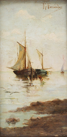 R. FERNANDEZ (SIGLO XIX). MARINA, oil on panel. Art - Paintings - Auctionet