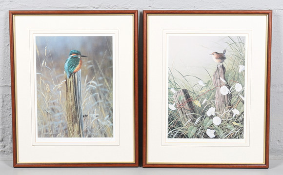 STEVEN TOWNSEND. Un par de estampados a color. "The Fisherman" y "Wren ...