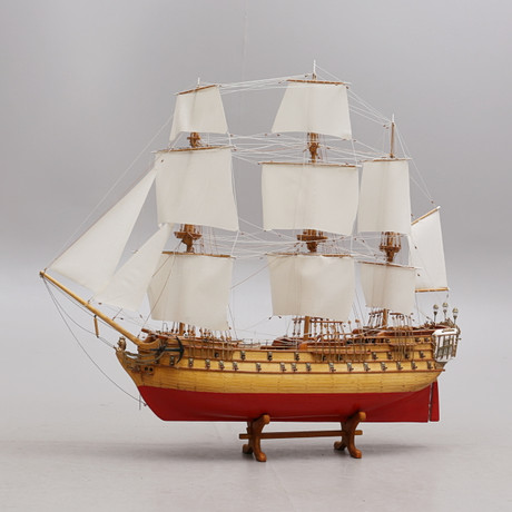 MODEL SHIP, wooden, 18th century ship "Norske Löwe", 20th century ...
