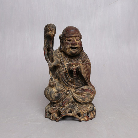 SKULPTUR, trä, Buddha, 1900 tal. Asiatika - Auctionet