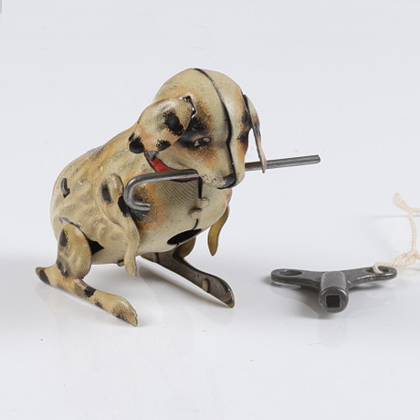 DOG, 1900s, clockwork dog in lithographed sheet metal. Toys - Toys ...