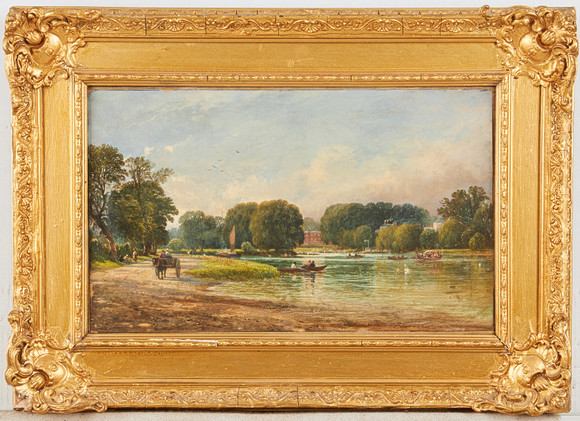 JAMES FRANCIS DANBY (1816-1875): Parkscen, signerad och daterad Ja ...