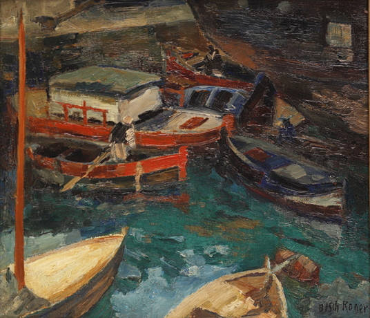 EMILI BOSCH ROGER. BOATS OIL ON CANVAS. Art - Paintings - Auctionet