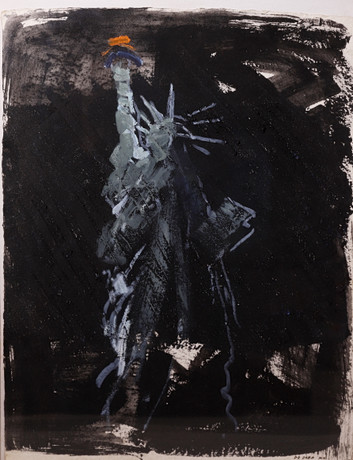 ESTATUA DE LA LIBERTAD, técnica mixta sobre papel. Firmado De Cabo NY ...