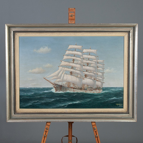 CARL GEORG WALLIN. Oil on canvas, depicting the full-rigged East ...