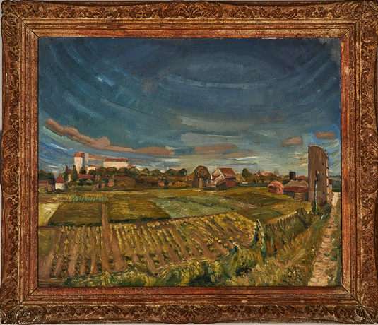 BERNHARD NEUMAN. "Garden field", oil on canvas, signed and dated 1931 ...
