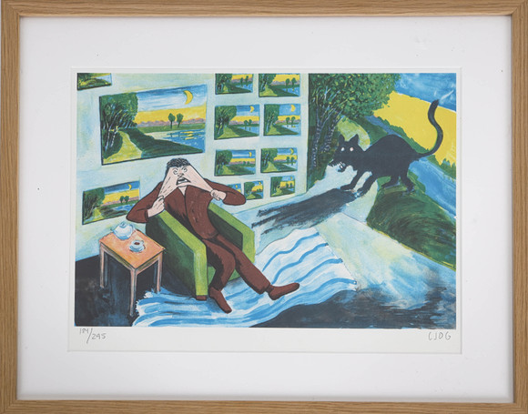 CARL JOHAN DE GEER. Color lithograph, monogram signed, "Scream 2.0 ...